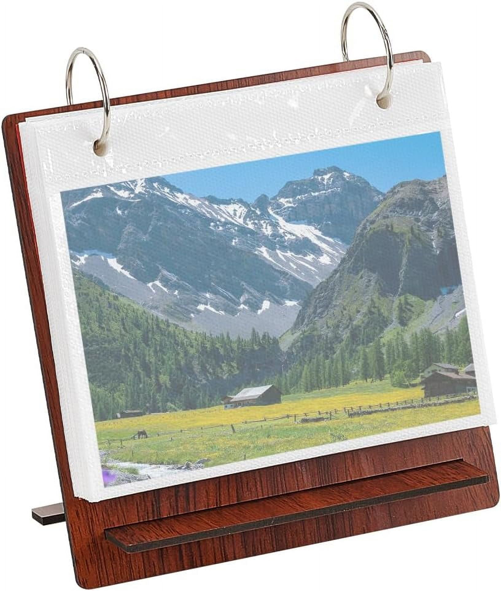 4x5.5 Inch Wooden Photo Desk Album Brown Flip Photo Album Flip Frame ...