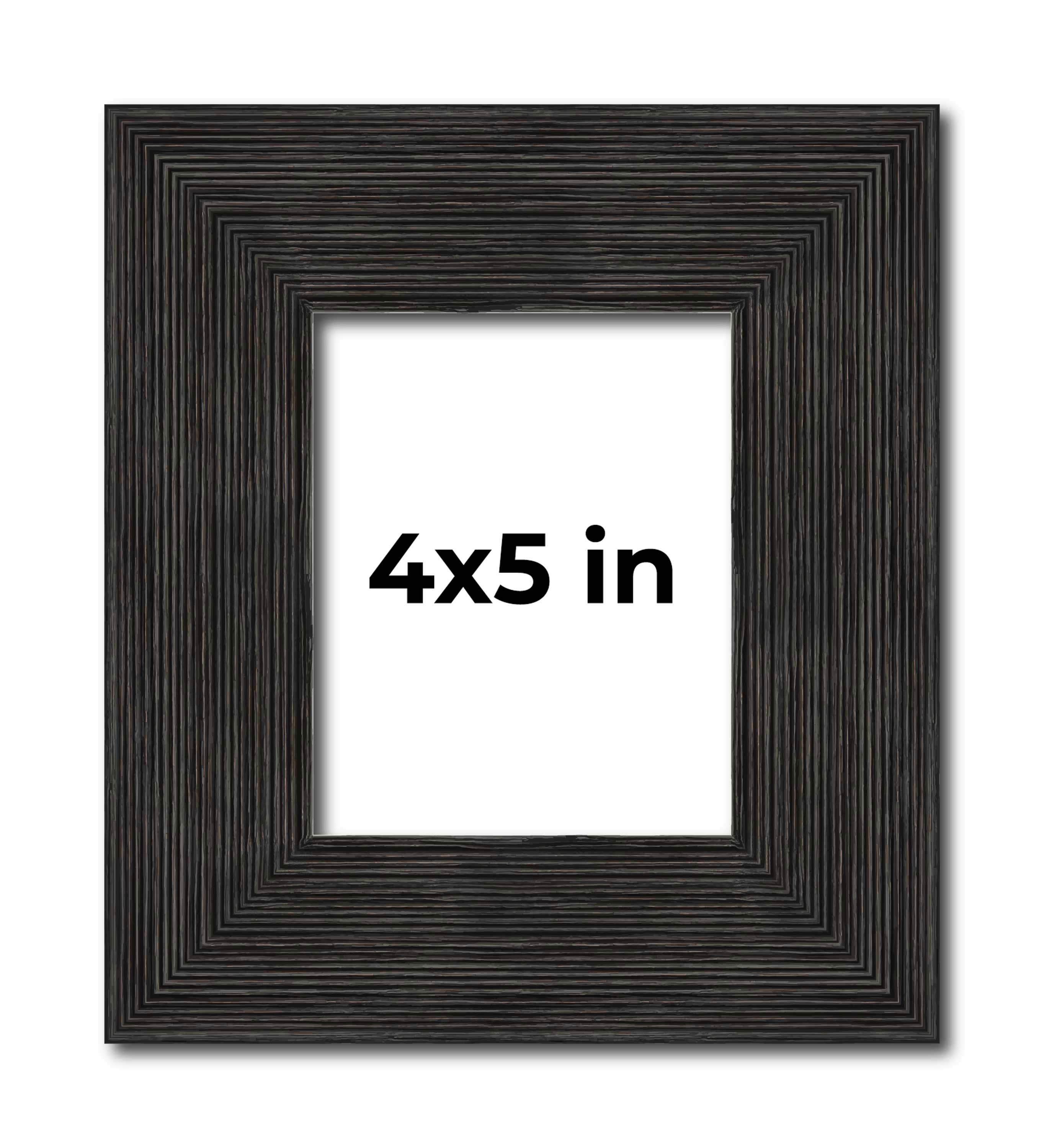 4x5 Contemporary Black Picture Frame - UV Acrylic, Foam Board Backing ...
