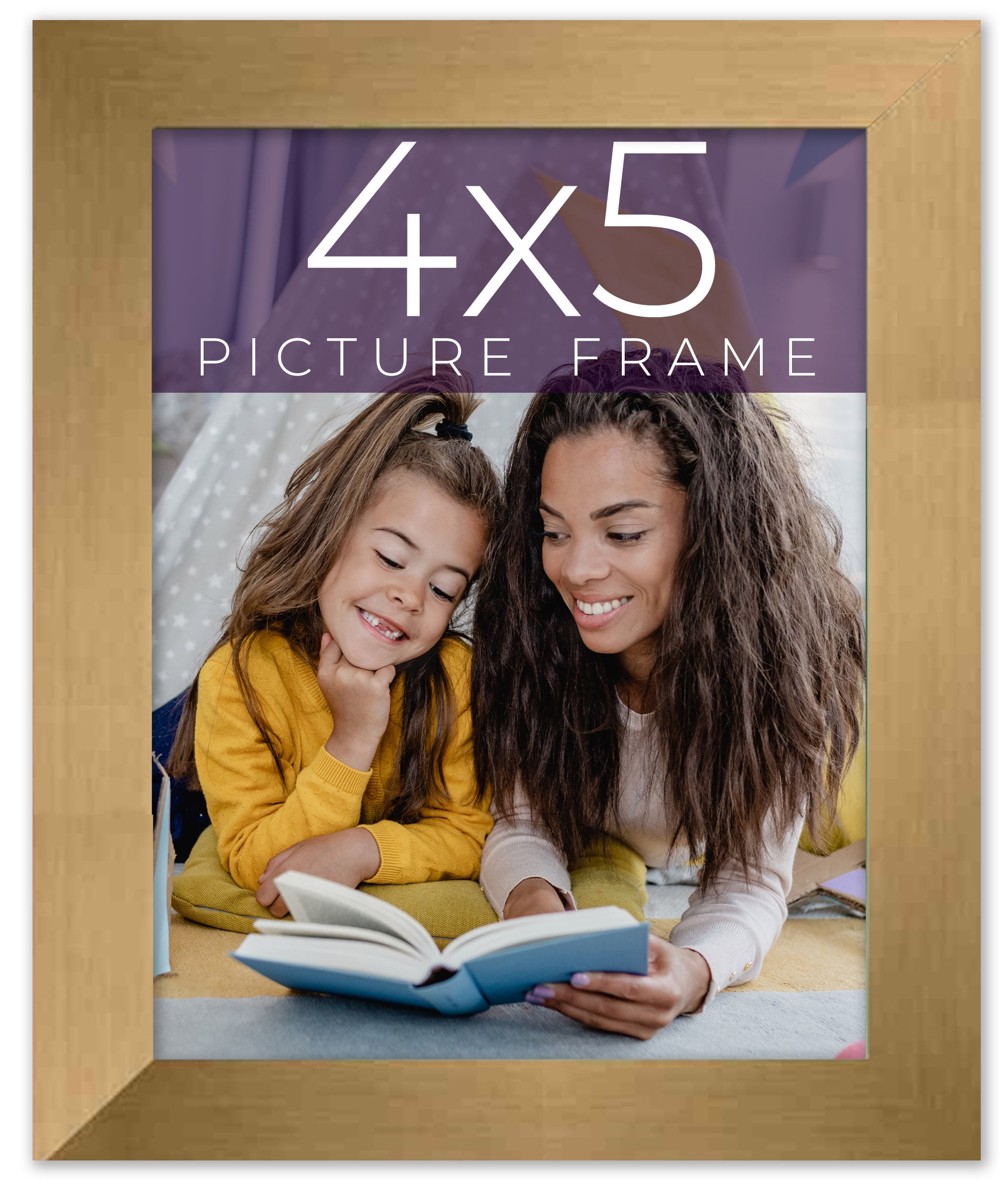 4x5 IN Frame Gold Bronze Solid Wood Picture Frame Width 0.75 Inches ...