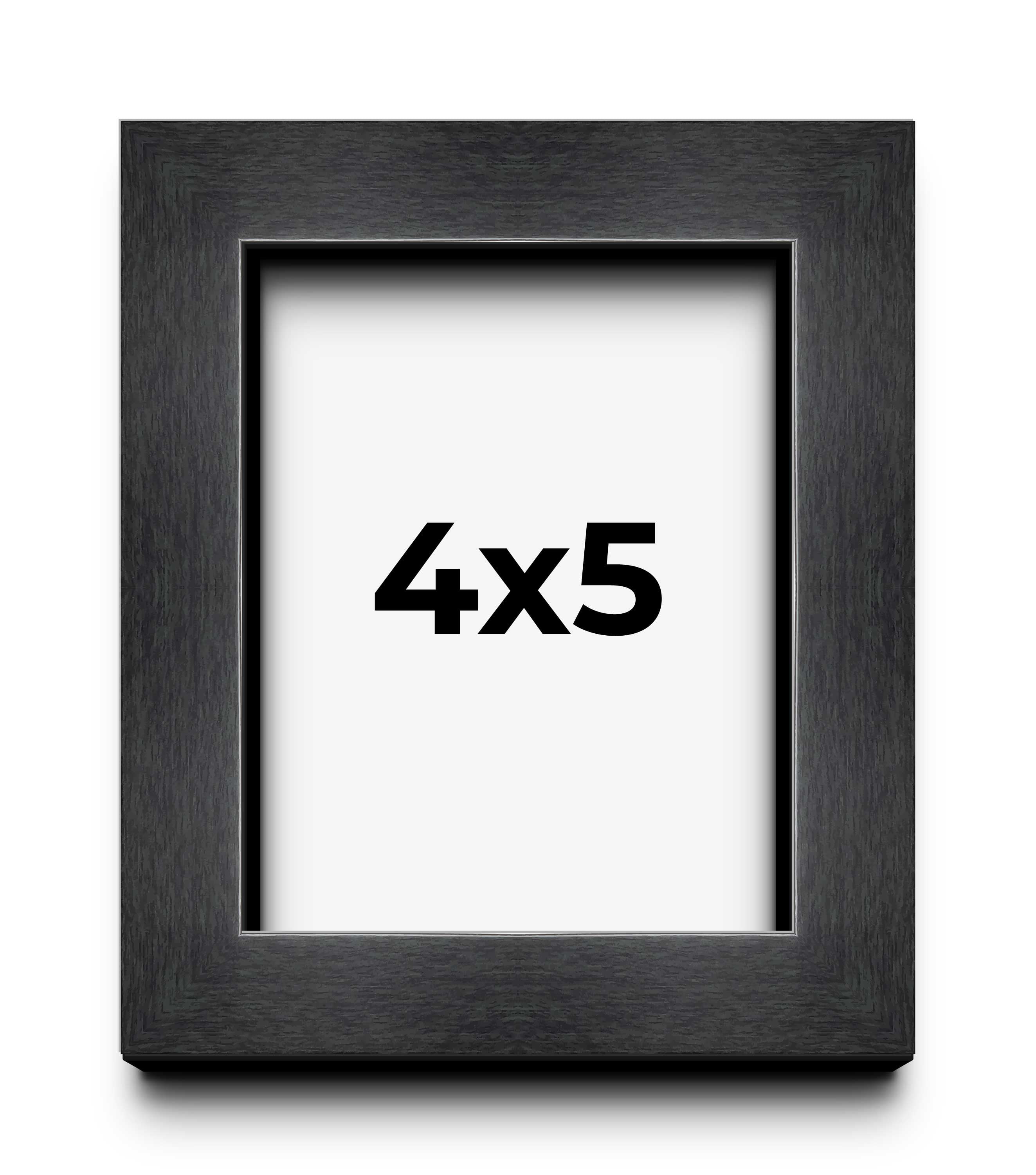 4x5 In - 4 x 5 Charcoal Flat Solid Wood Frame with UV Framer's Acrylic ...