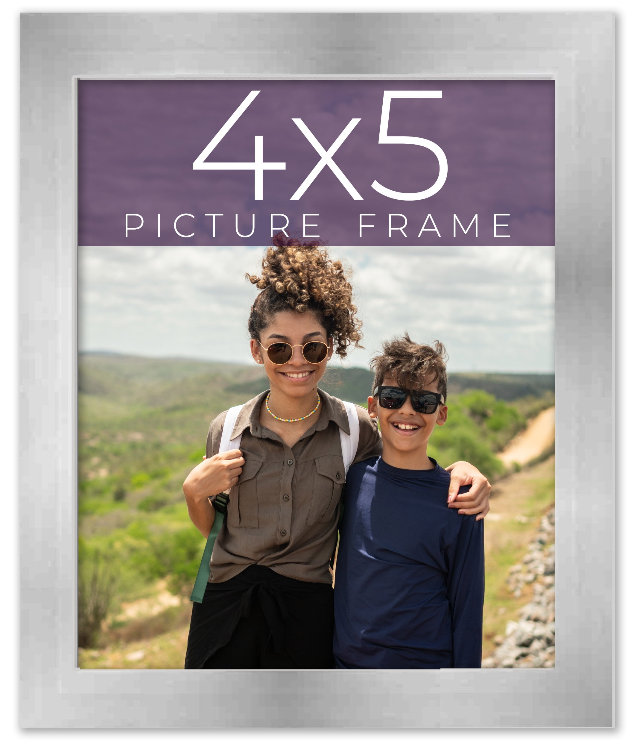 4x5 In Frame Silver Real Wood Picture Frame Width 0.75 inches ...