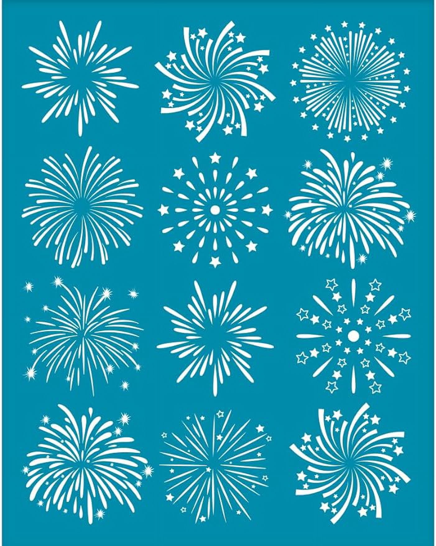 4x5 Inch 12 Style Firework Pattern Clay Stencils Blooming Fireworks ...