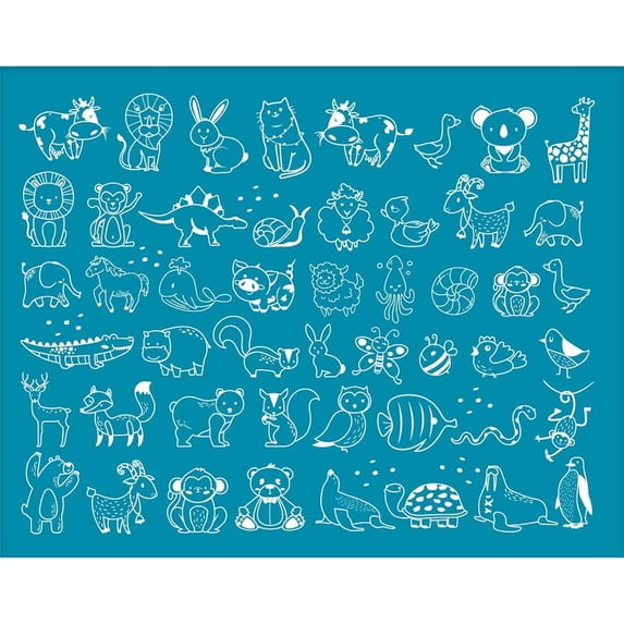 4x5 Inch 49 Animals Clay Stencil Bear Lion Silk Screen for Polymer Clay ...