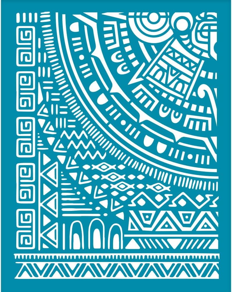 4x5 Inch AZTEC Theme Clay Stencils Traditional Tribal Pattern Silk Screen for Polymer Clay ...