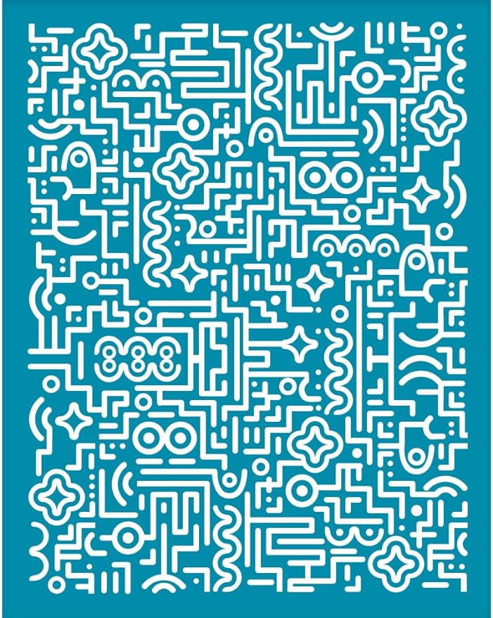 4x5 Inch Abstract Maze Clay Stencils Maze Theme Silk Screen for Polymer ...