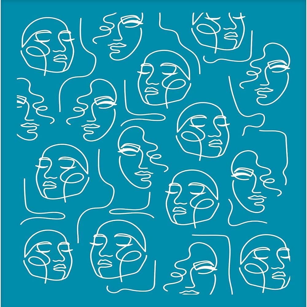 4x5 Inch Abstract Women Face Line Clay Stencils Abstract Face Silk ...