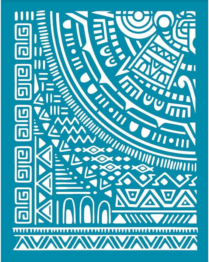 4x5 Inch Aztec Theme Clay Stencils Traditional Tribal Pattern Silk ...