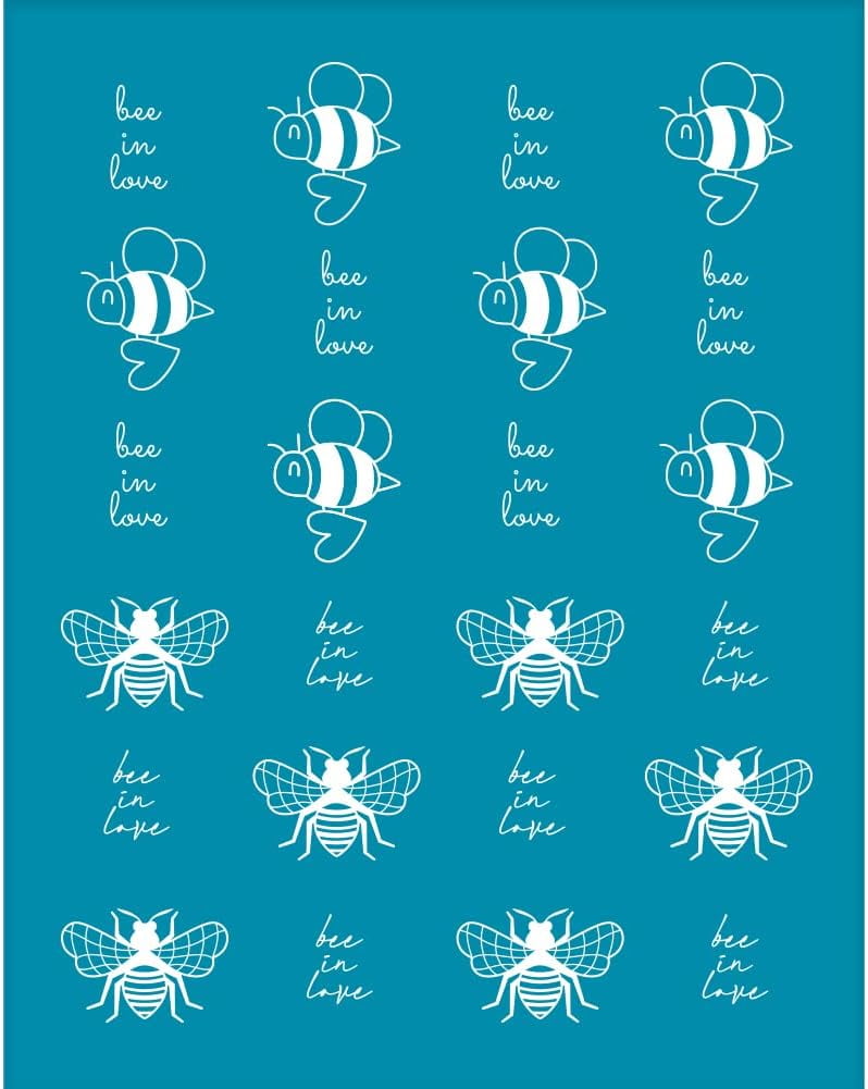 4x5 Inch Bees Clay Stencils Silk Screen for Polymer Clay "bee in love ...