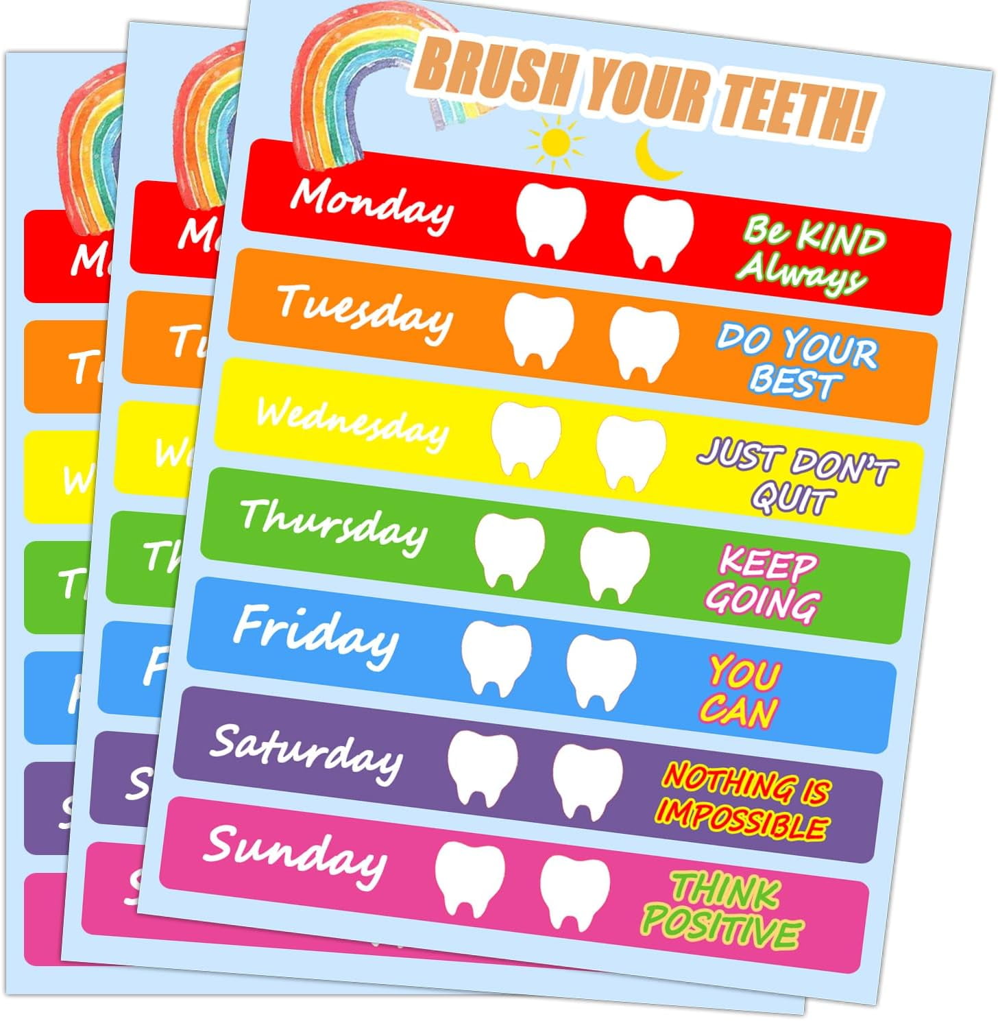 4x5 Inch Brush My Teeth Reward Cards,Fun and Educational Tooth Brush ...