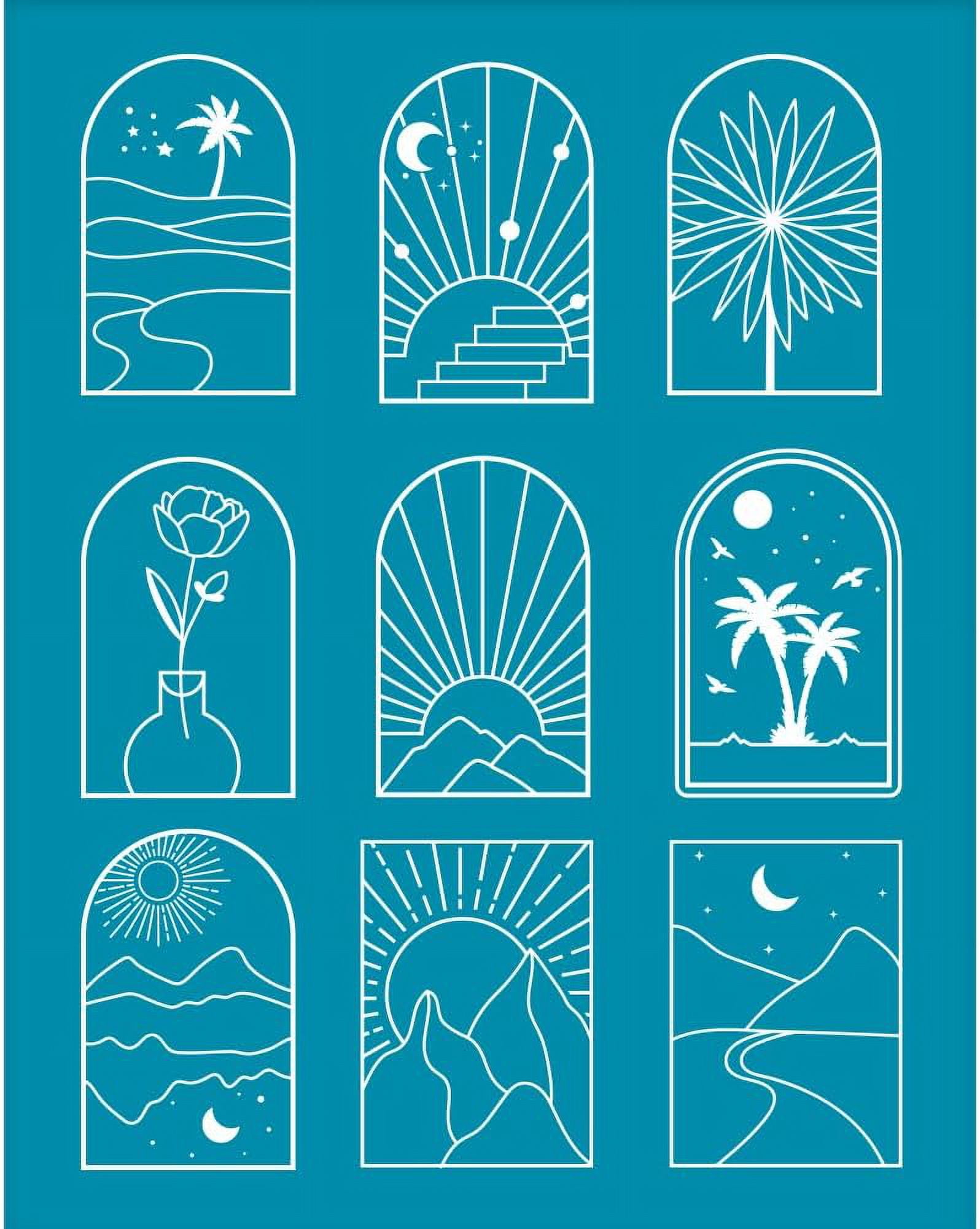 4x5 Inch Clay Stencils Arched Landscape Pattern Silk Screen for Polymer ...