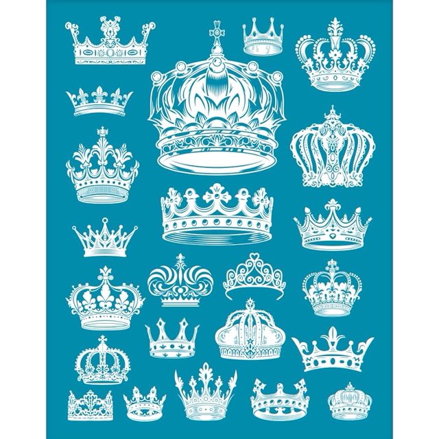 4x5 Inch Clay Stencils Crown Pattern Silk Screen for Polymer Clay ...