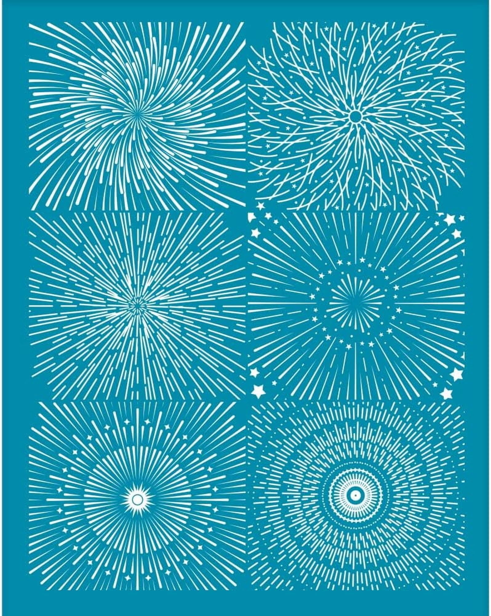 4x5 Inch Clay Stencils Firework Pattern Silk Screen for Polymer Clay ...