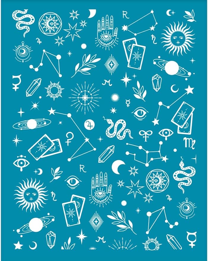 4x5 Inch Clay Stencils Occult Symbols Pattern Silk Screen for Polymer ...