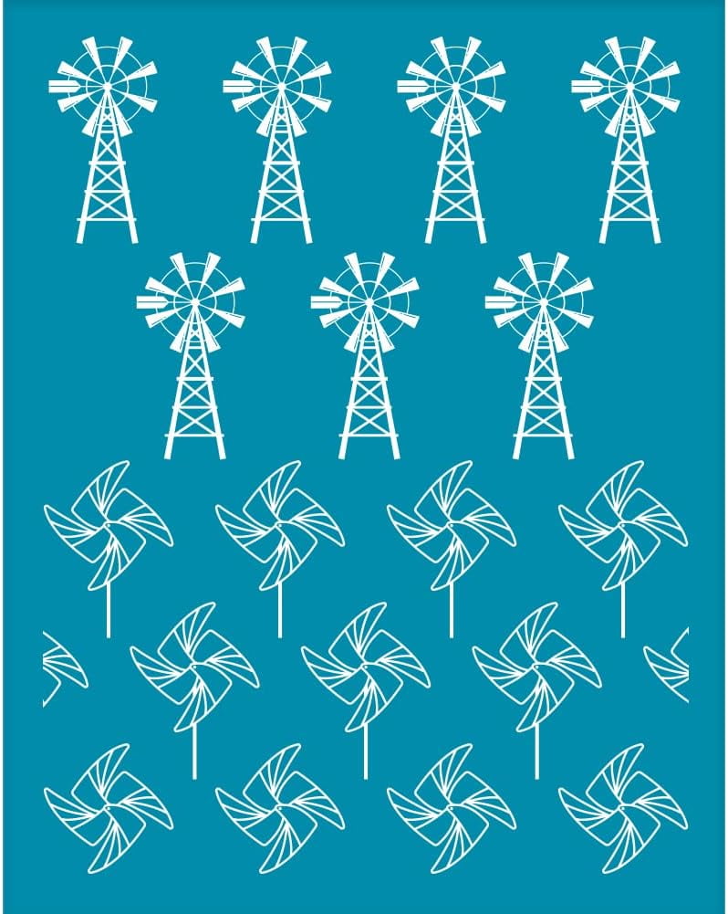 4x5 Inch Clay Stencils Windmill Pattern Silk Screen Printing Stencils ...