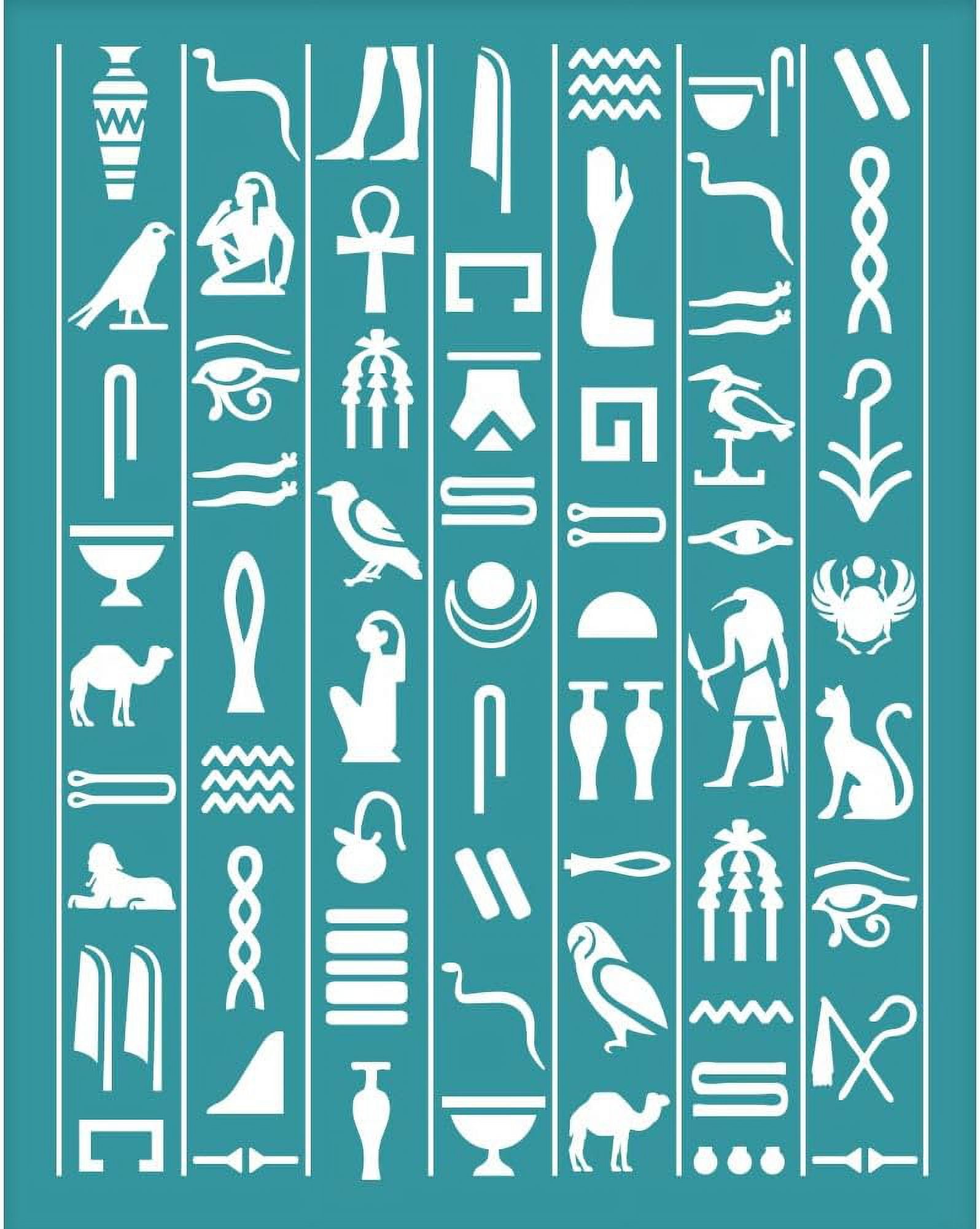 4x5 Inch Egyptian Script Clay Stencils Bird Snake Silk Screen for ...