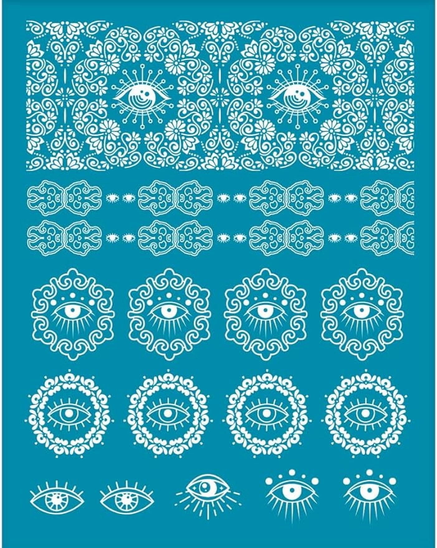 4x5 Inch Eye Lace Clay Stencils Evil Eye Non-Adhesive Silk Screen ...