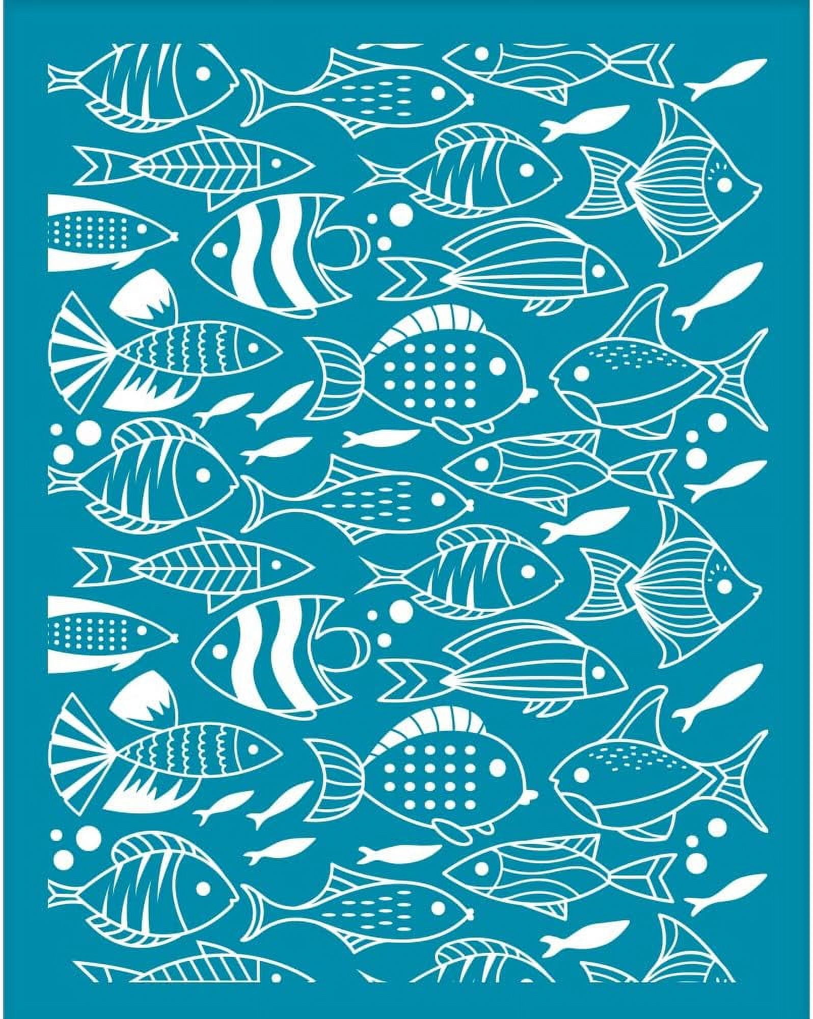 4x5 Inch Fish Theme Clay Stencil Tropical Fish Silk Screen for Polymer ...