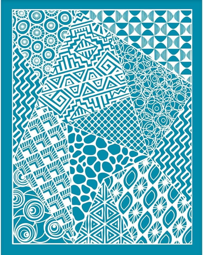 4x5 Inch Geometry Theme Clay Stencils Triangle Patchwork Silk Screen ...