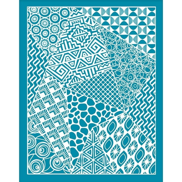 4x5 Inch Geometry Theme Clay Stencils Triangle Patchwork Silk Screen for Polymer Clay Floral ...