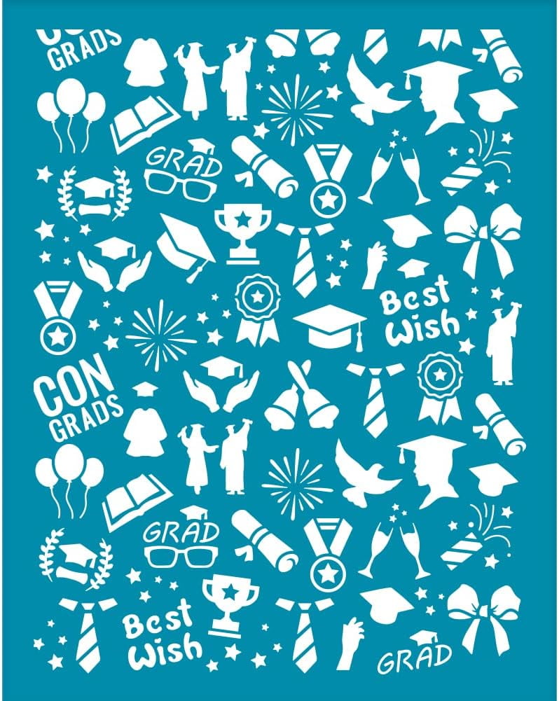 4x5 Inch Graduation Theme Clay Stencil Graduation Cap Silk Screen DIY ...