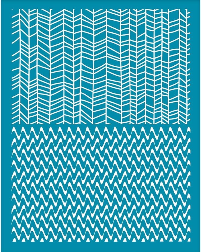 4x5 Inch Herringbone Pattern Clay Stencils Abstract Line Silk Screen ...