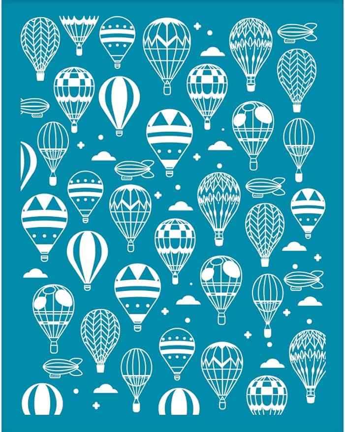 4x5 Inch Hot Air Balloon Clay Stencils Cloud Silk Screen for Polymer Clay Daily Theme Silk ...