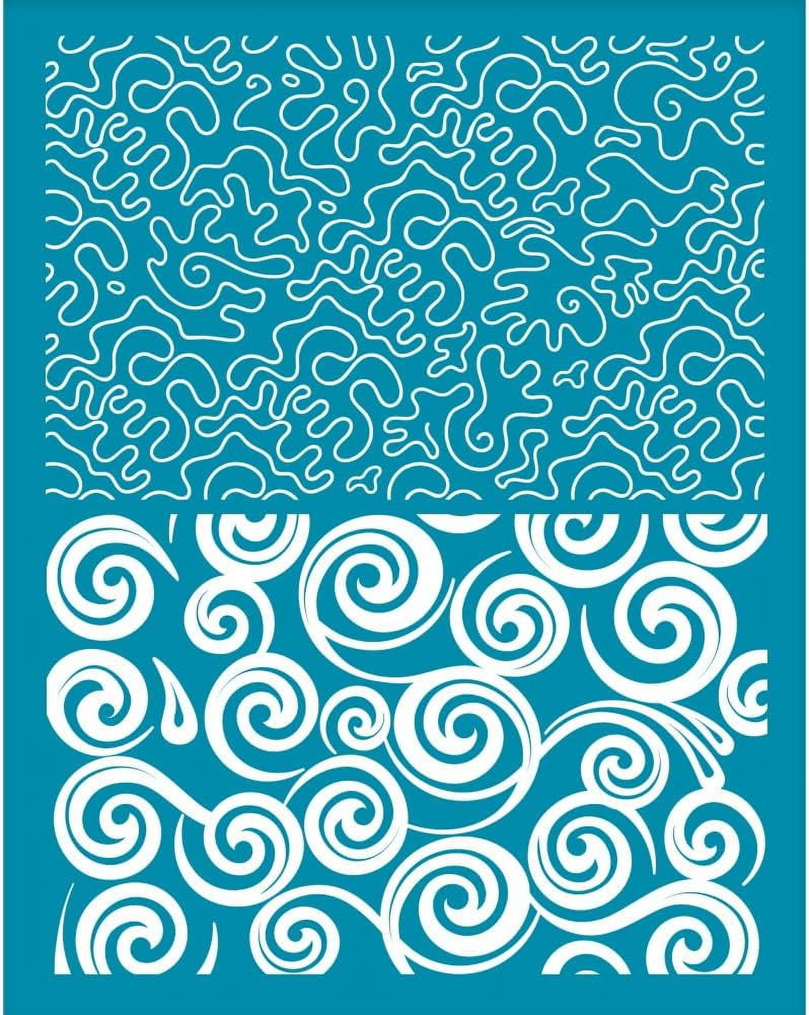 4x5 Inch Irregular Curves Pattern Clay Stencils Abstract Swirls Silk Screen DIY for Polymer Silk ...