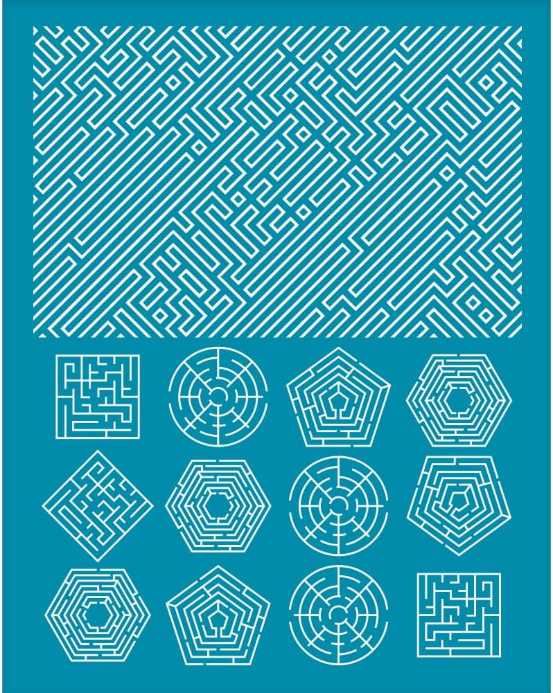 4x5 Inch Labyrinth Clay Stencils Maze Theme Silk Screen for Polymer ...