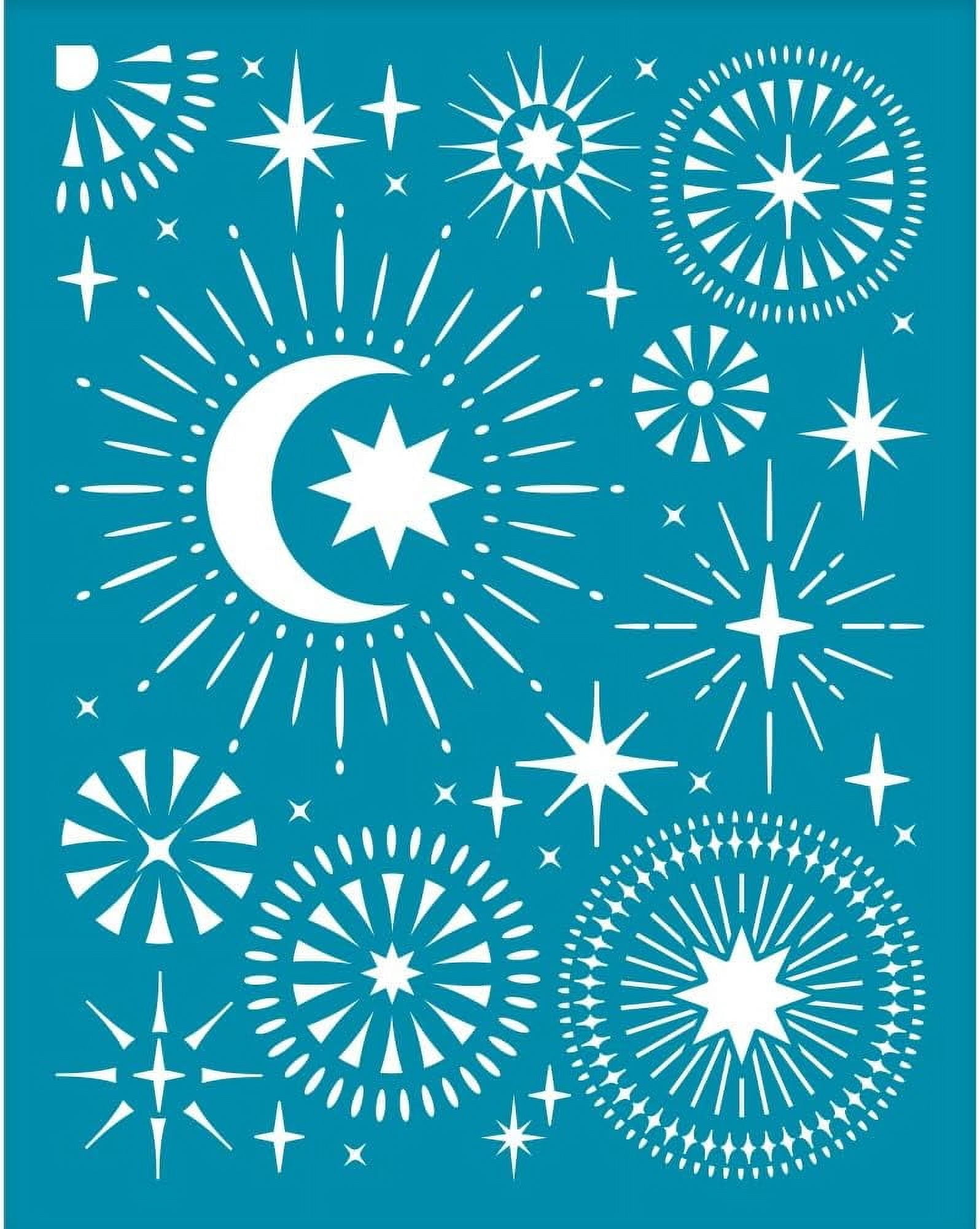 4x5 Inch Moon Stars Clay Stencils Starry Night Moon Silk Screen for ...