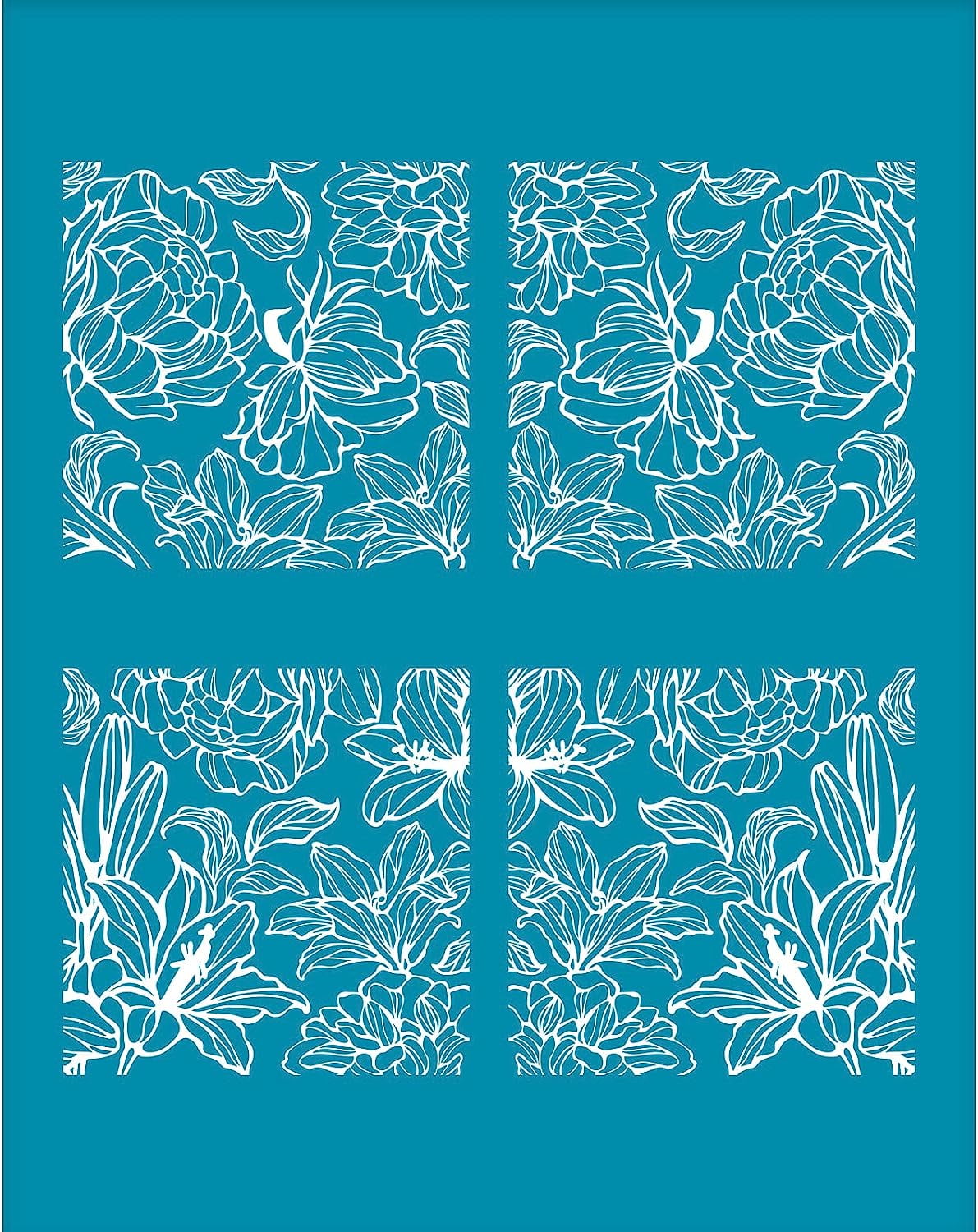 4x5 Inch Peony Clay Stencils Lily Silk Screen for Polymer Clay Flower ...