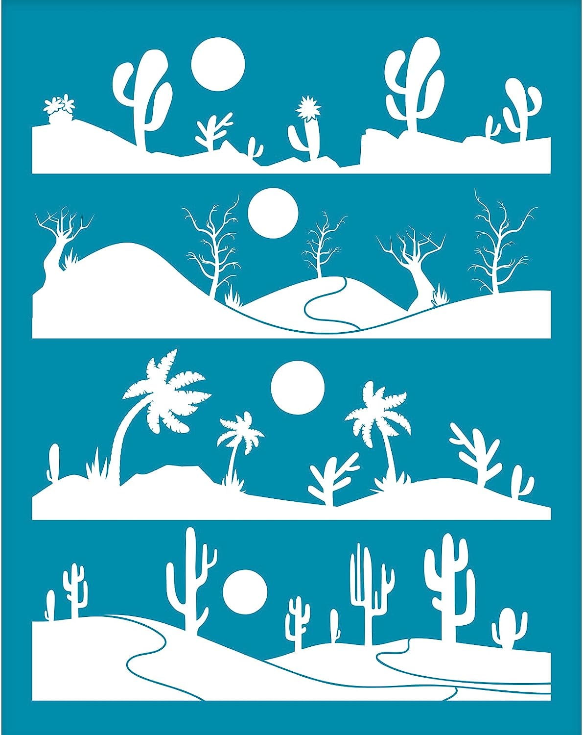 4x5 Inch Plants Theme Silk Screen for Polymer Clay Desert Tree Cactus ...