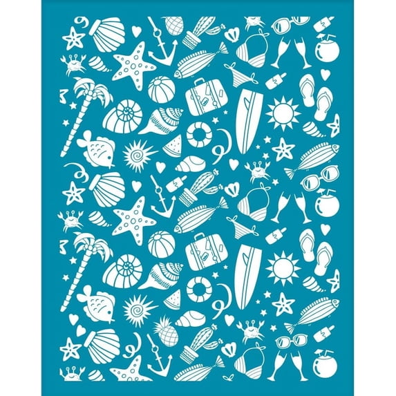 4x5 Inch Summer Clay Stencil Starfish Coconut Tree Silk Screen Printing ...