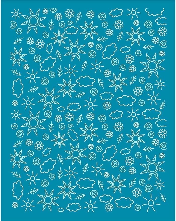 4x5 Inch Weather Theme Clay Stencils Sun Cloud Silk Screen for Polymer ...