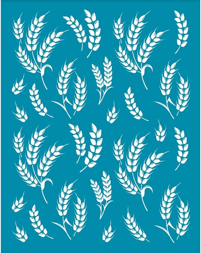 4x5 Inch Wheat Theme Clay Stencils Autumn Wheat Silk Screen for Polymer Clay Fall Wheat Silk ...