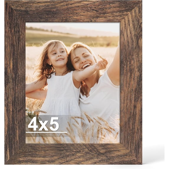 4x5 Picture Frame, Made of Real Glass and Wooden Frame, Horizontal and ...