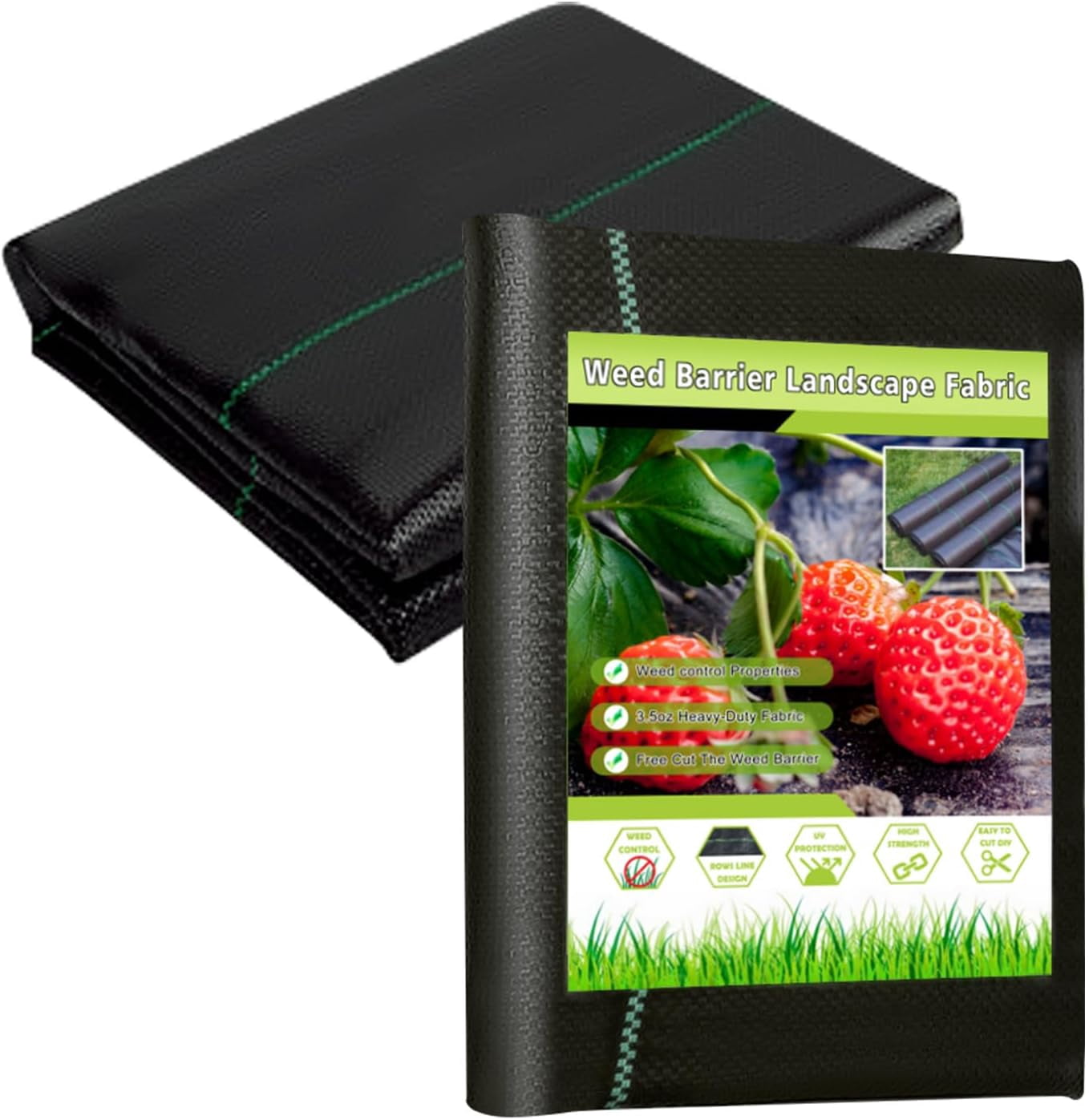 4x50FT Weed Barrier Landscape Fabric, 3.2OZ Premium Weed Block Outdoor ...