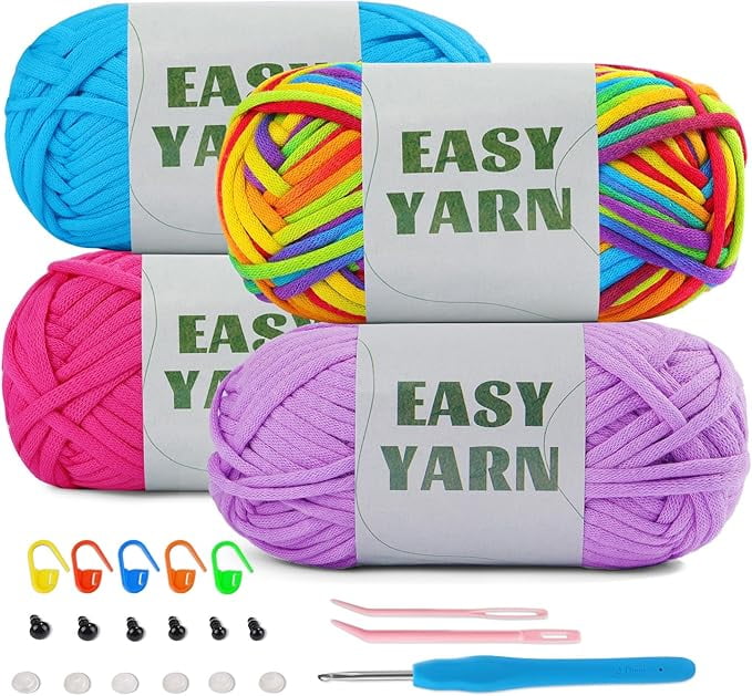4x50g Yarn for Beginners, Easy Yarn for Beginners, Beginner Yarn ...