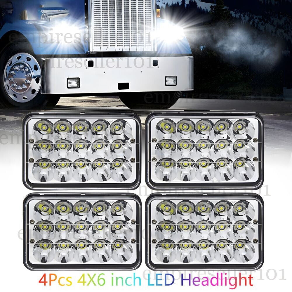 4x6" 300W LED Headlights For Kenworth T800 Freightliner FLD120 ...