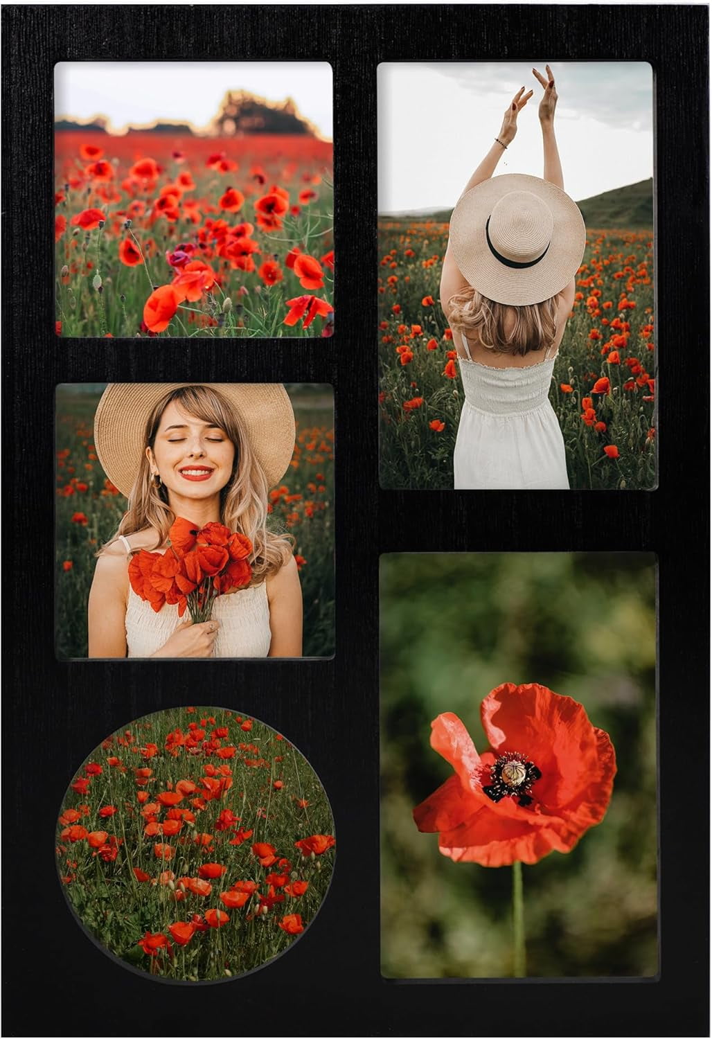 4x6 and 4x4 Collage Picture Frame, Display 5 Openings Photo Frames ...