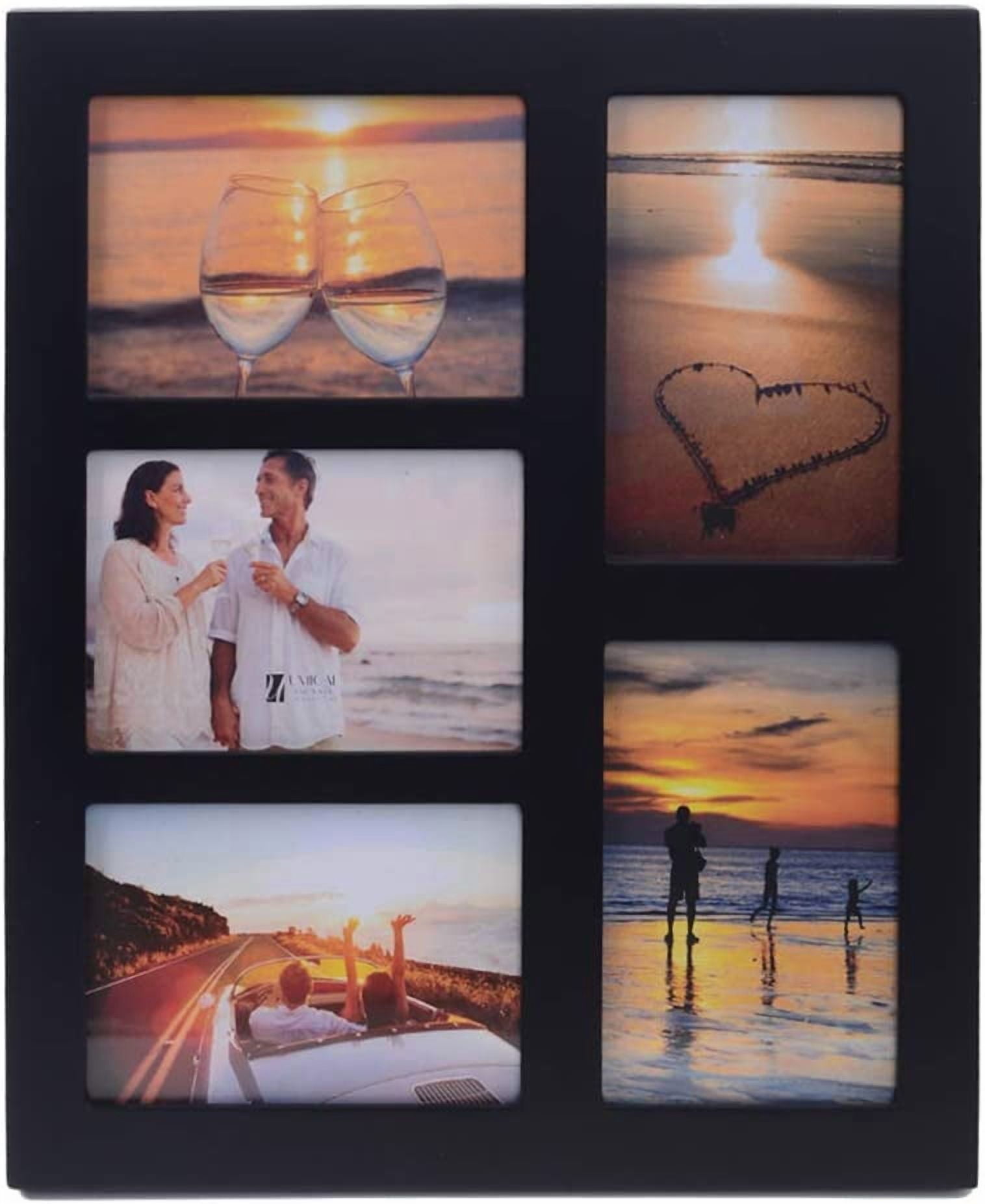 4x6 5-Opening Picture Frame with Shatter-Resistant Glass & Black Wood ...