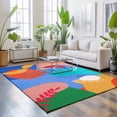 4x6 Abstract Boho Area Rug for Living Room, Washable Non Slip Low Pile ...