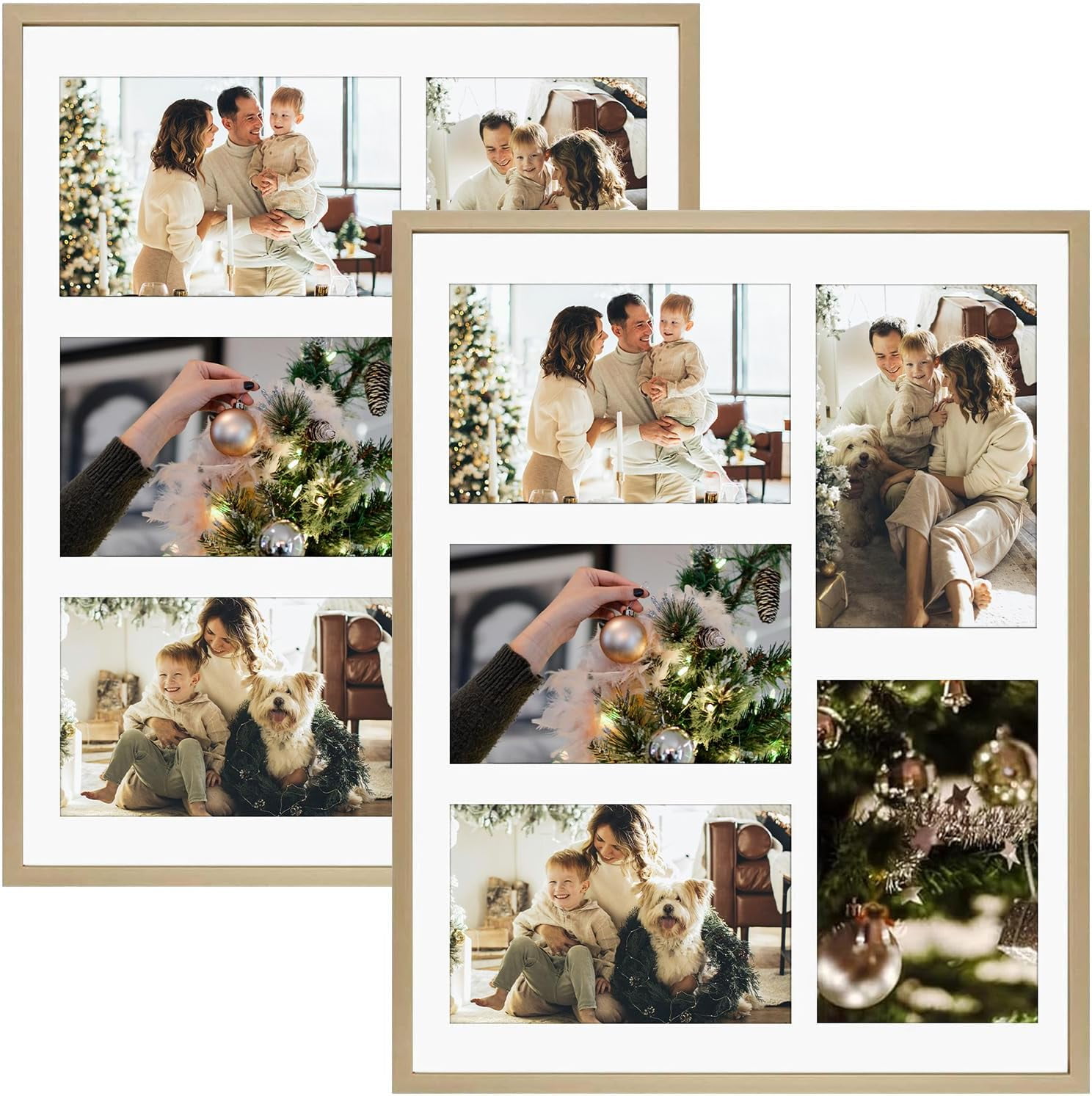 4x6 Aluminum Collage Frame, Displays 6x4 Pictures with 5 Openings Mat ...