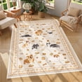 4x6 Area Rug Non Slip Washable For Living Room With Low Pile Design ...
