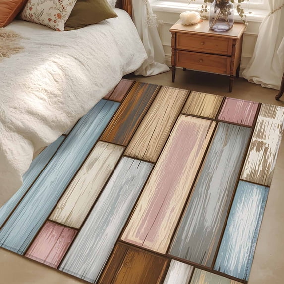 4x6 Area Rugs, Brown Pink Vintage Non-Skid Rubber Backing Large ...