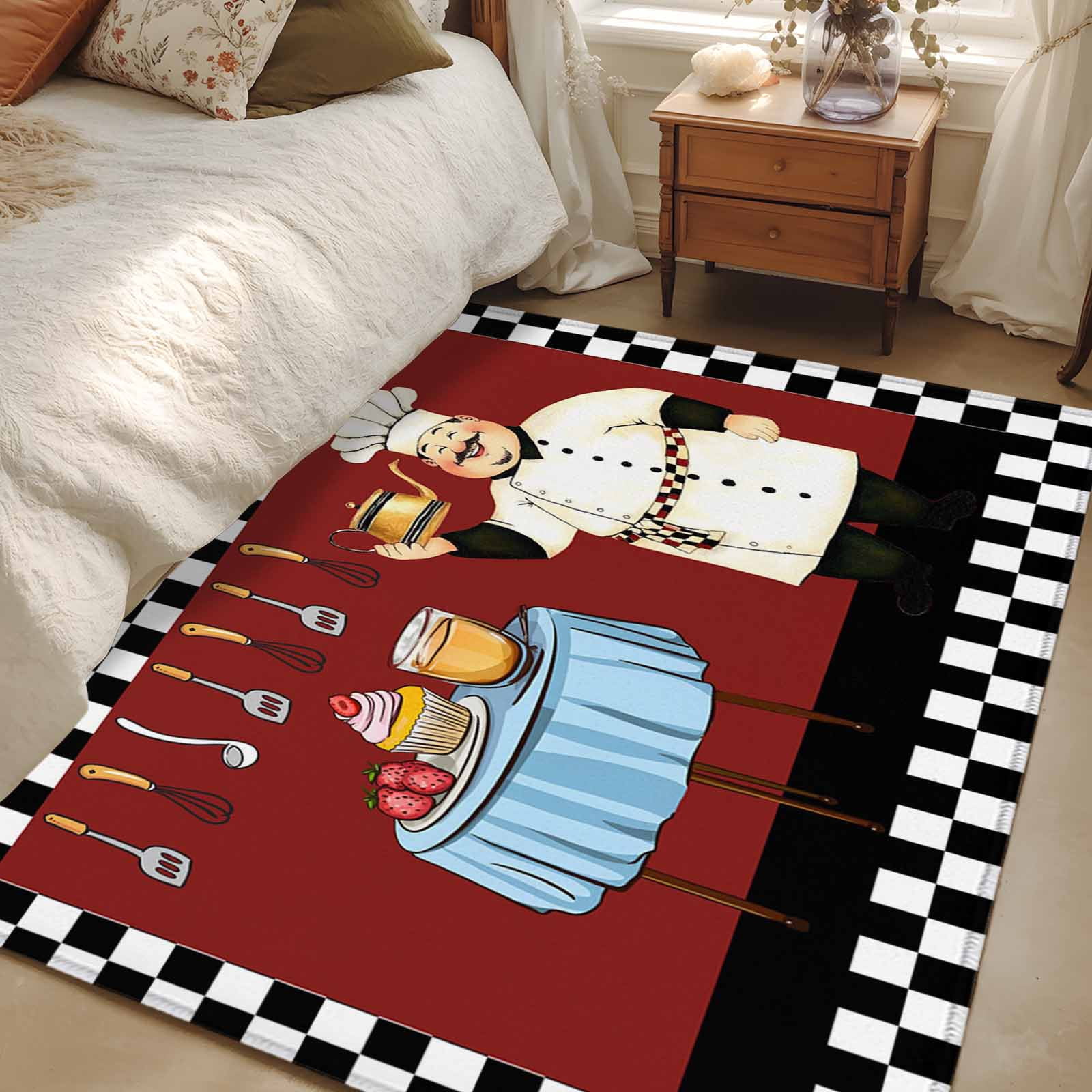 4x6 Area Rugs, Chef Non-Skid Rubber Backing Large Rectangle Rugs ...
