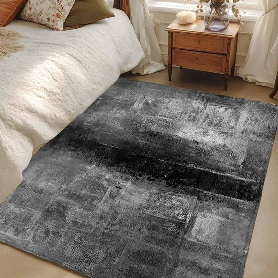 4x6 Area Rugs, Gray Non-Skid Rubber Backing Large Rectangle Rugs ...
