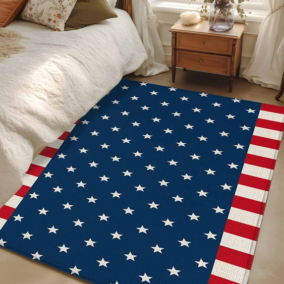 4x6 Area Rugs, Independence Day American Flag Non-Skid Rubber Backing ...