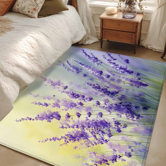 4x6 Area Rugs, Lavender Non-Skid Rubber Backing Large Rectangle Rugs ...