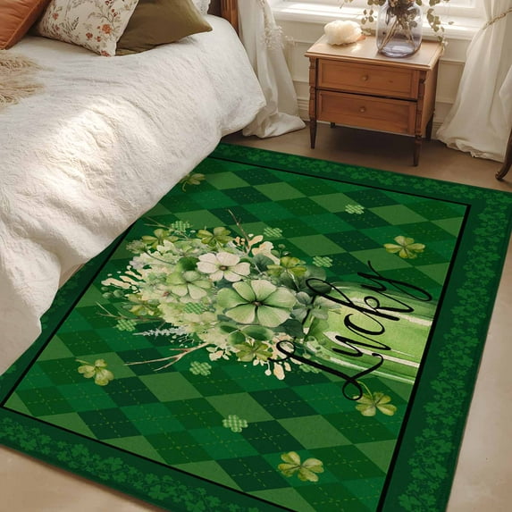 4x6 Area Rugs, St. Patrick's Day, Non-Skid Rubber Backing Large ...