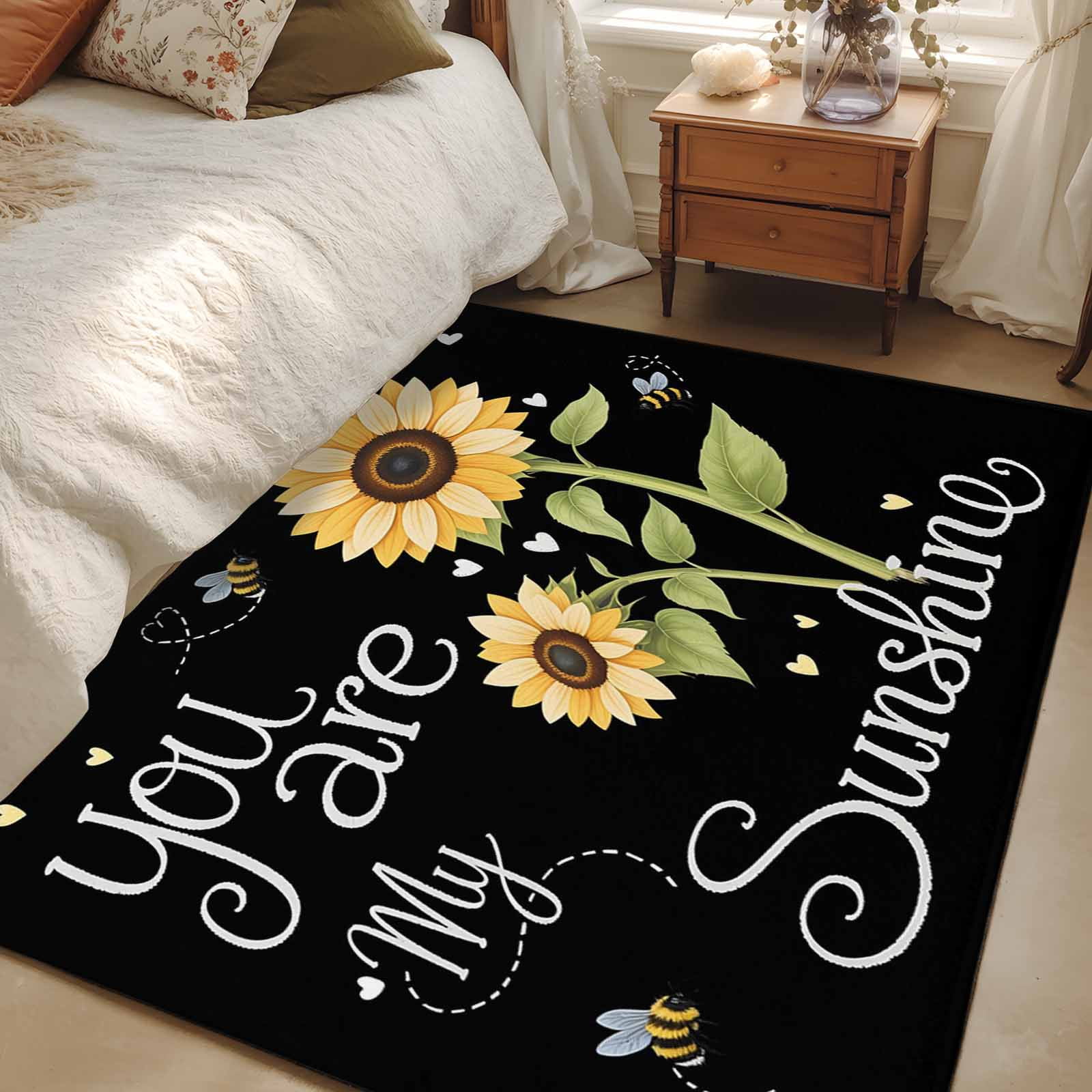 4x6 Area Rugs, You Are My Sunshine Non-Skid Rubber Backing Large ...